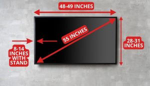 55-Inch TV Dimensions in Inches, Cm, Mm, and Feet
